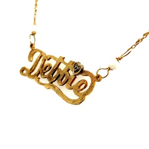 Vintage 14K Yellow Gold "debbie" Script Name Plate Necklace - Etsy