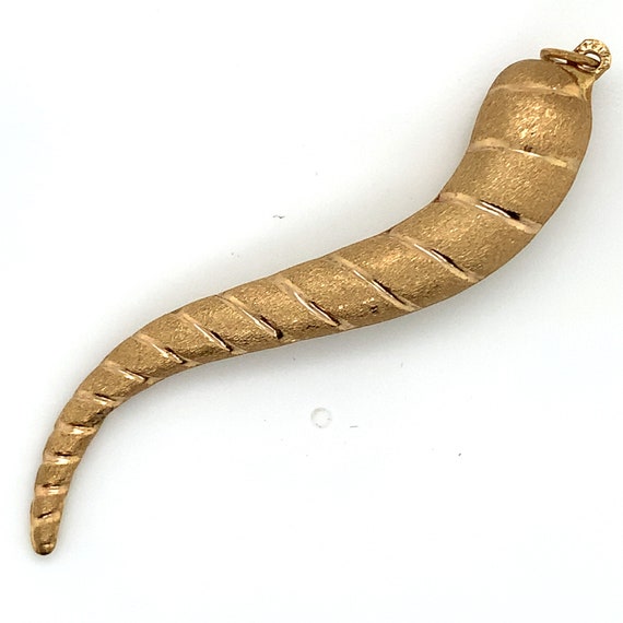 Vintage 14K Yellow Gold Large Italian Pepper Pendant … - Gem