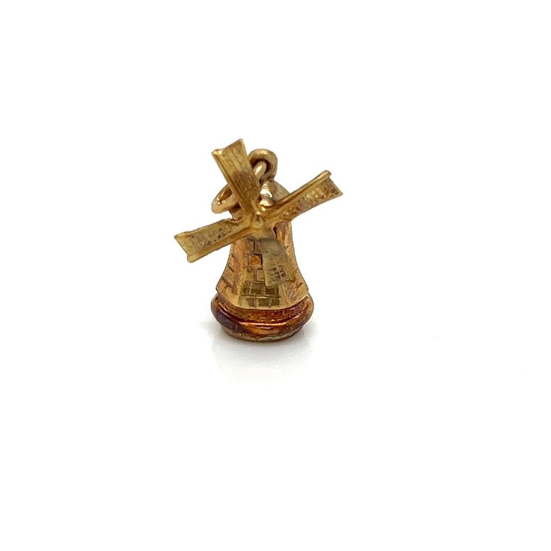 Vintage 14k Yellow Gold Windmill Charm - Etsy