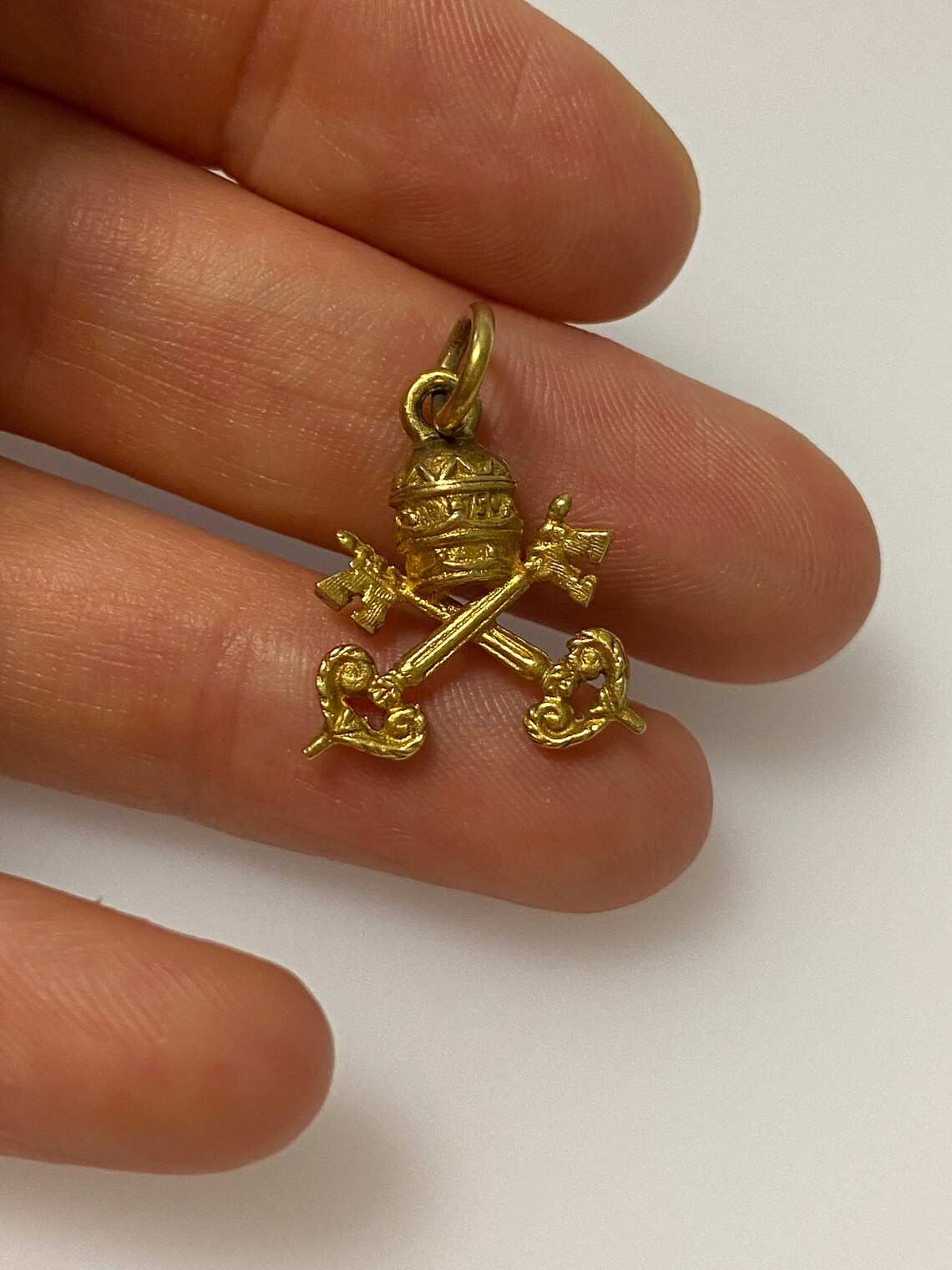 Vintage 18k Yellow Gold Key Cross Cross of Keys Charm - Etsy