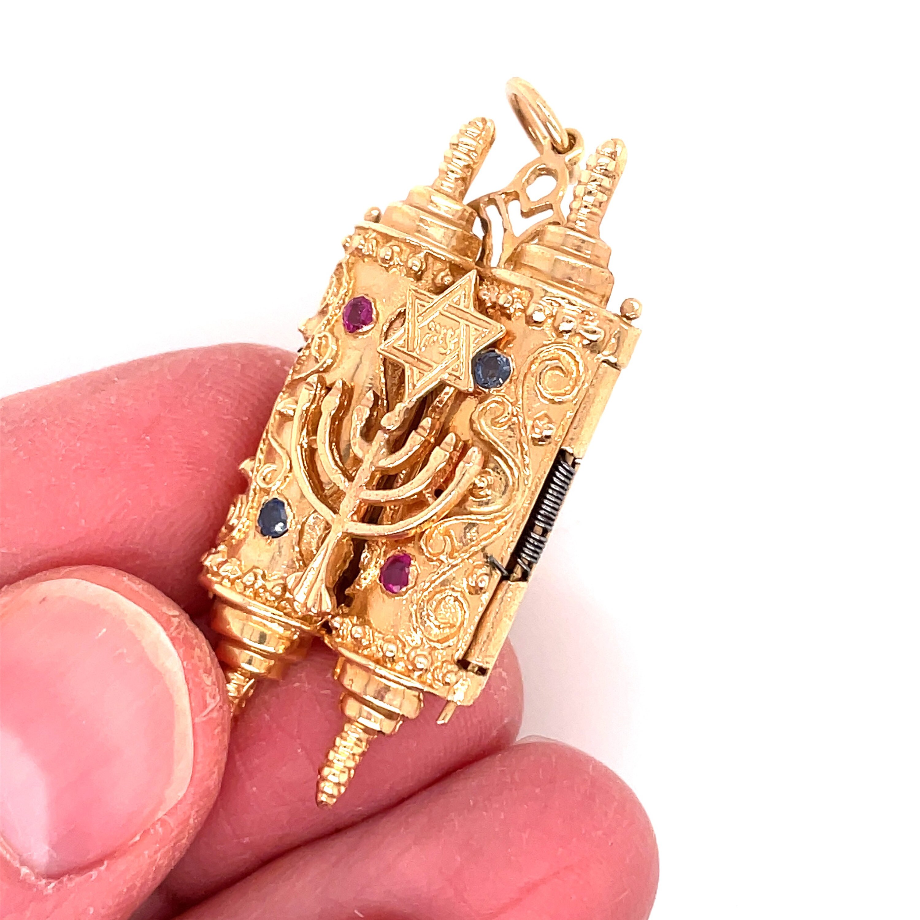 Vintage 14k Yellow Gold Torah Scroll Charm - Etsy