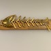 Vintage 18k Yellow Gold Fish Bones With Green Cabuchon Gemstone Eyes ...