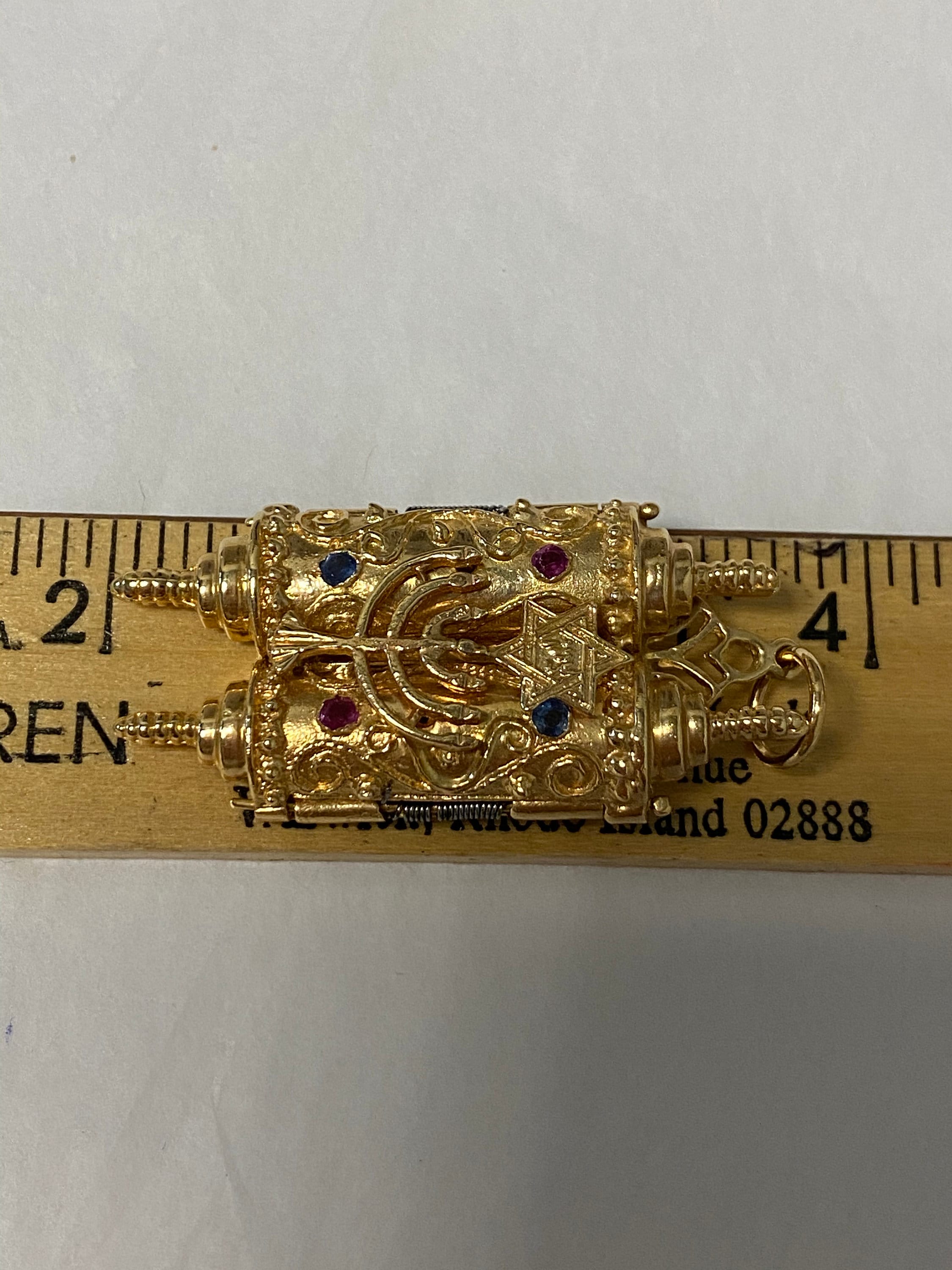 Vintage 14k Yellow Gold Torah Scroll Charm - Etsy