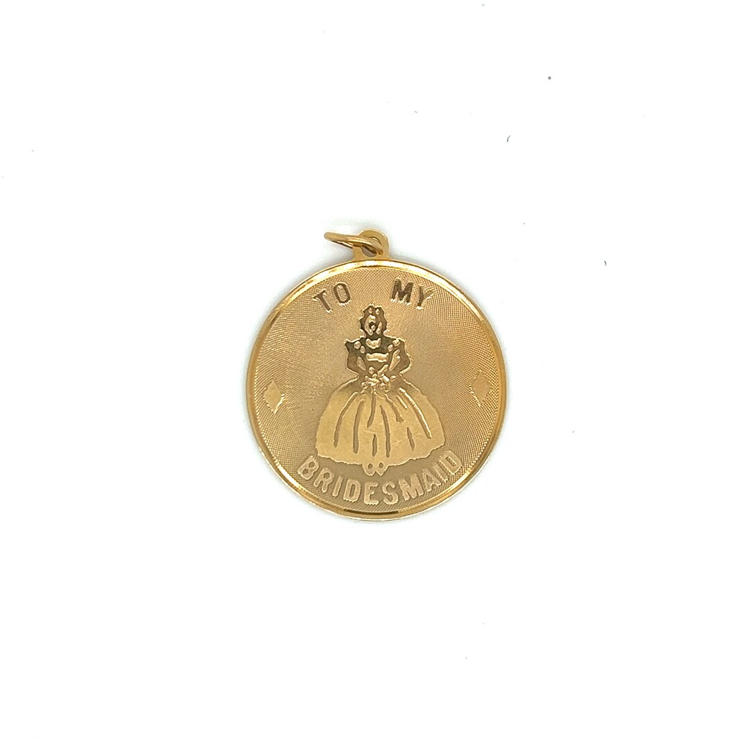 Vintage 14k Yellow Gold Bridesmaid Charm - Etsy