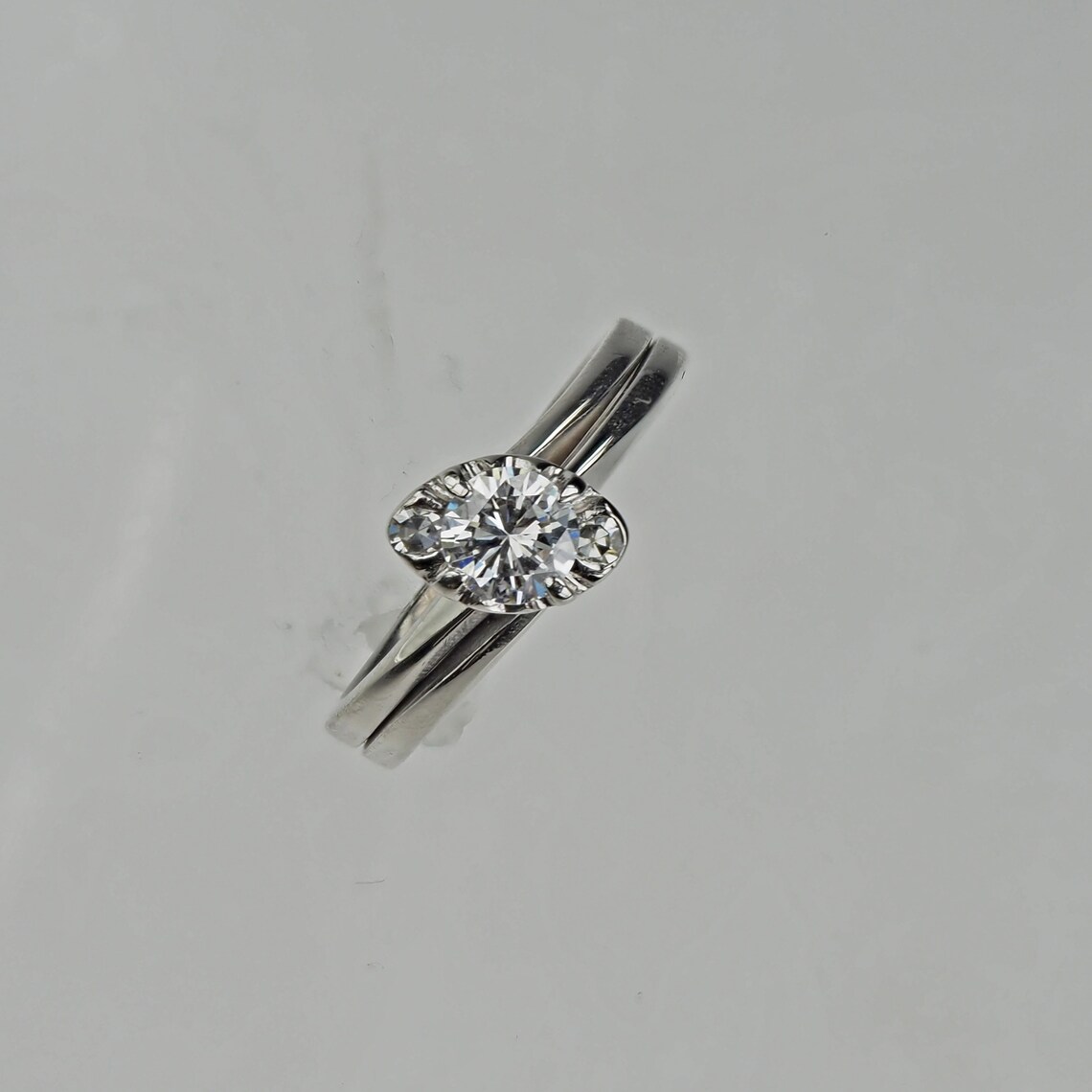 Vintage 1960's Diamond Engagement Ring and Wedding Band - Etsy