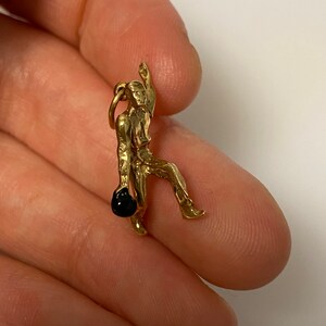 Vintage 14k Yellow Gold Bowling, Bowler Charm - Etsy