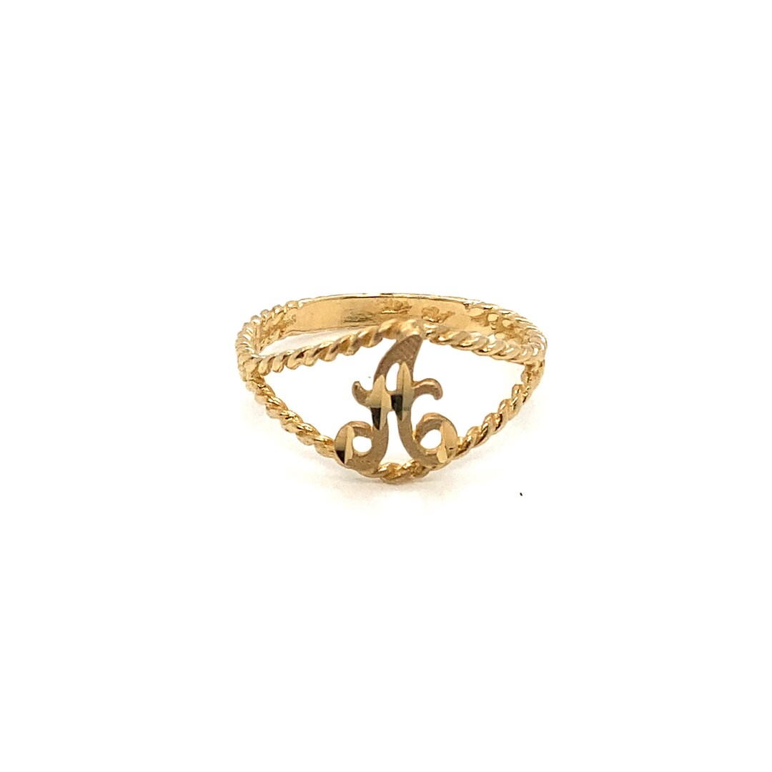 Vintage 14k Yellow Gold Initial Letter A Ring - Etsy
