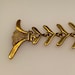 Vintage 18k Yellow Gold Fish Bones With Green Cabuchon Gemstone Eyes ...