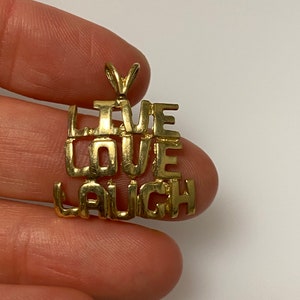 Vintage 14k Yellow Gold Live Love Laugh Charm - Etsy