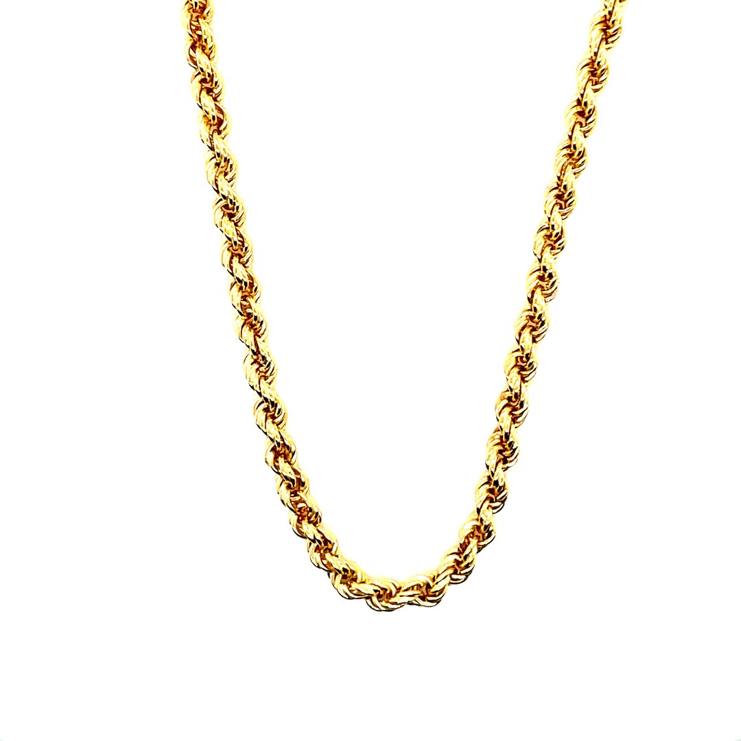 Vintage 18k Yellow Gold Solid Rope Chain - Etsy
