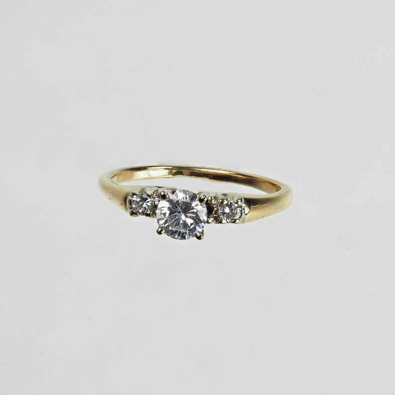 Vintage 1980's Diamond 3 Stone Engagement Ring .48ct - Etsy