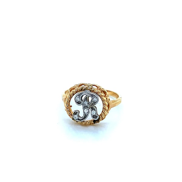 Diamond R Ring - Etsy