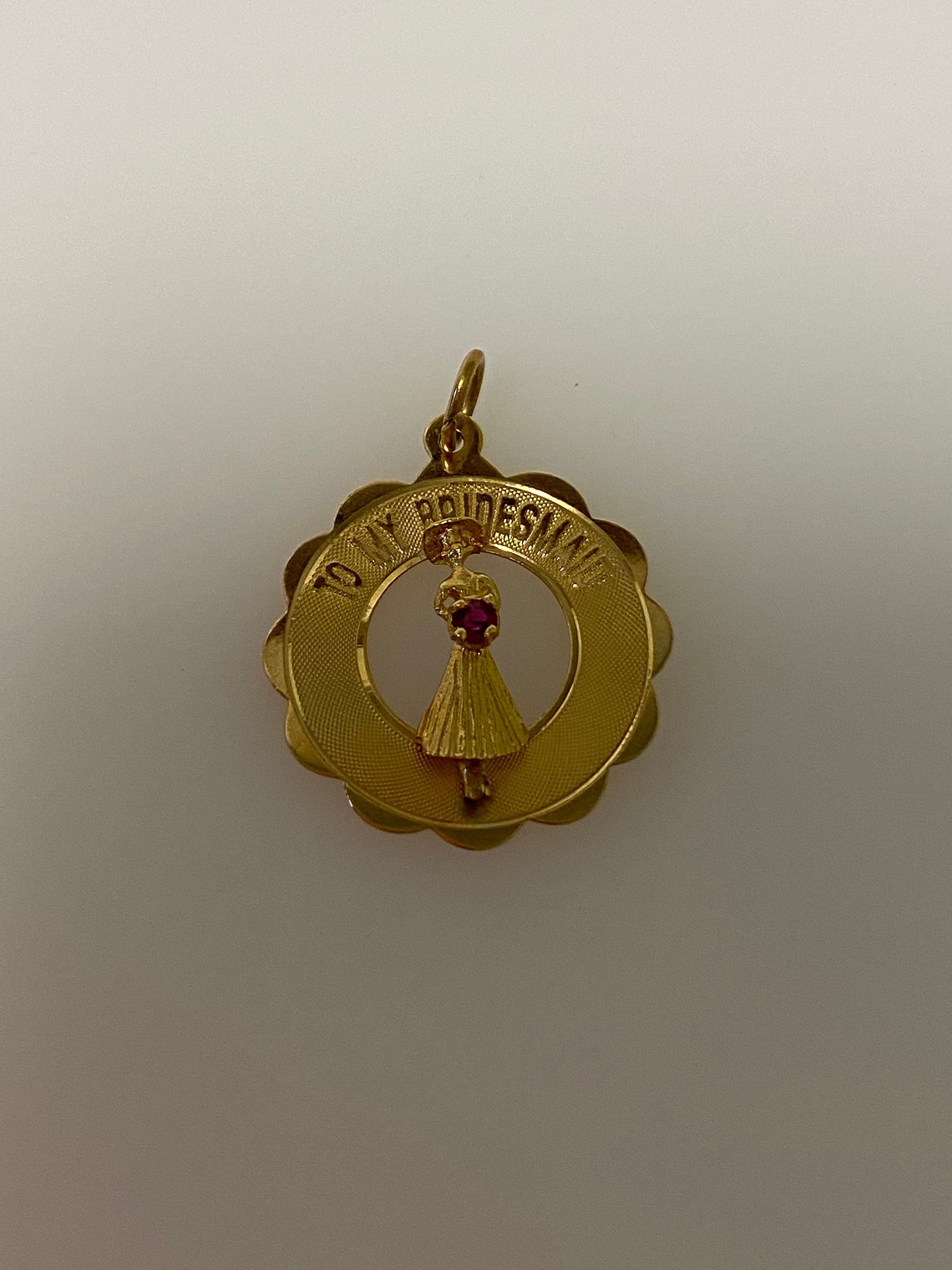 Vintage 14k Yellow Gold Bridesmaid Charm - Etsy