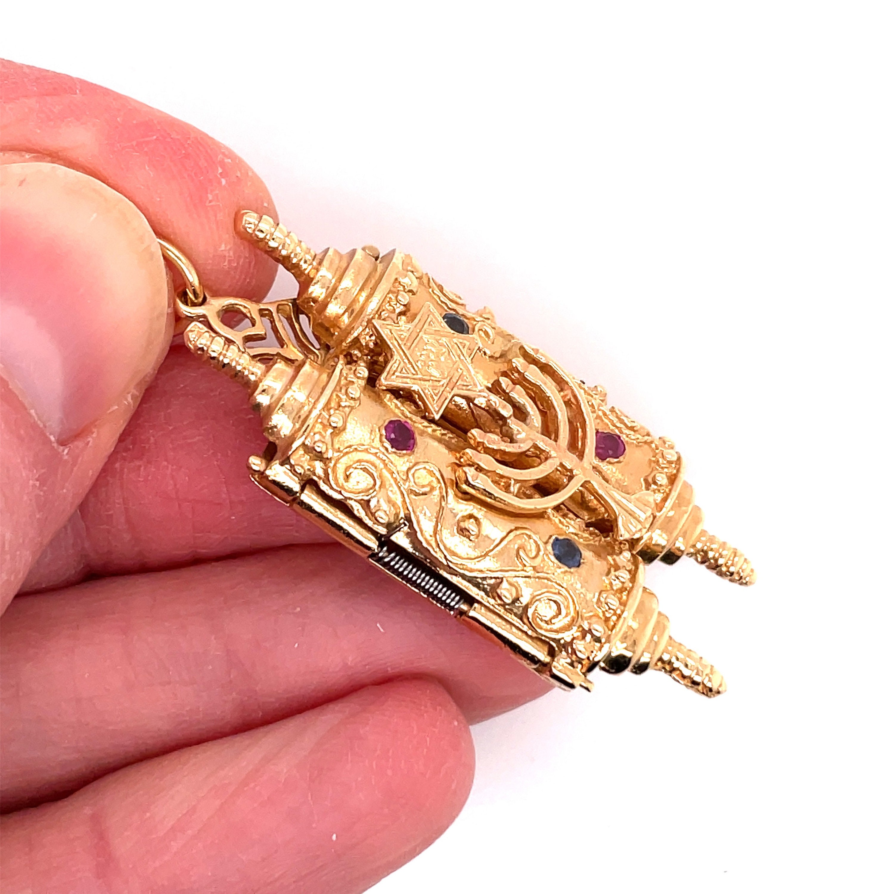 Vintage 14k Yellow Gold Torah Scroll Charm - Etsy