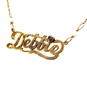 Vintage 14K Yellow Gold "debbie" Script Name Plate Necklace - Etsy