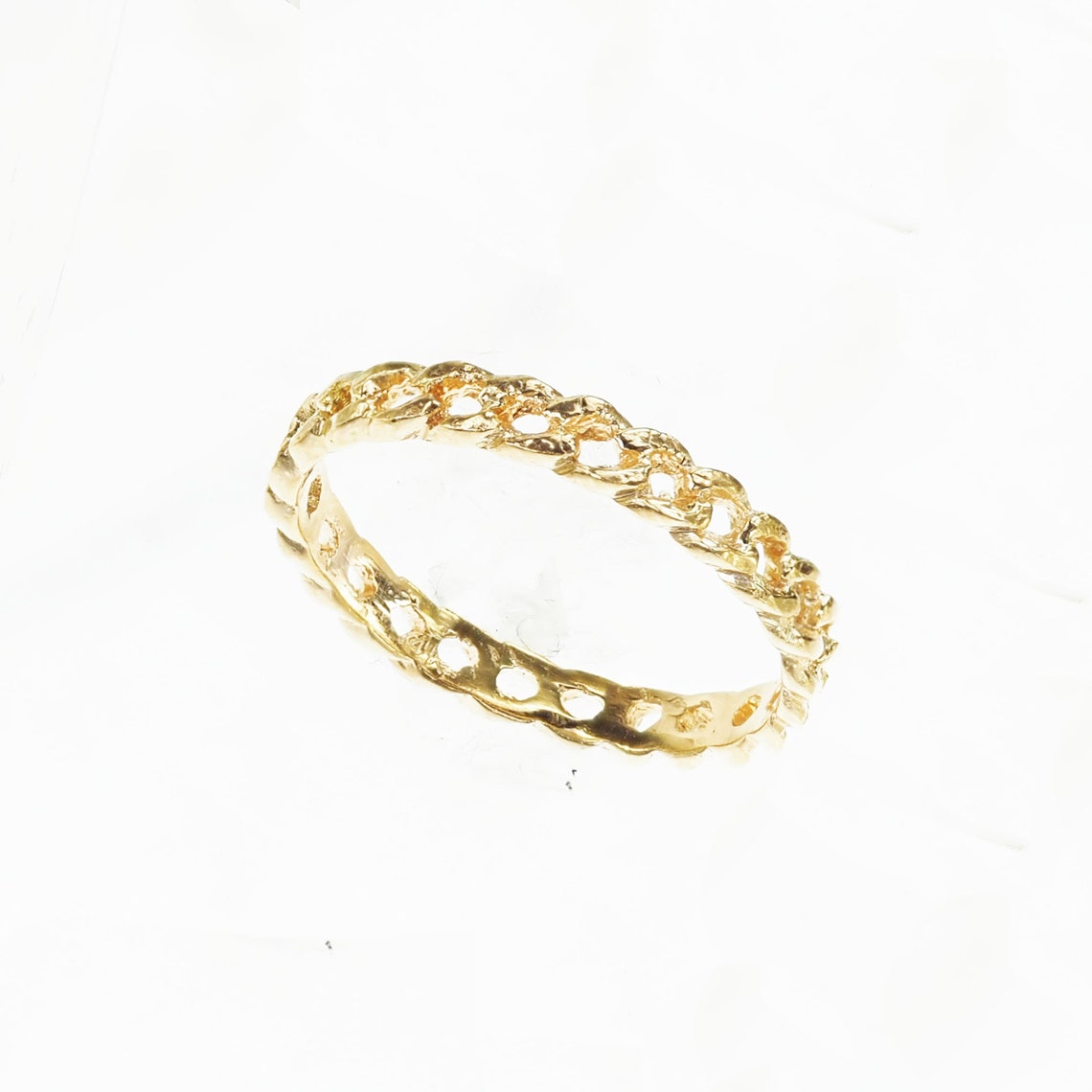 Vintage 1950s 14k Yellow Gold Chain Link Stackable Ring - Etsy