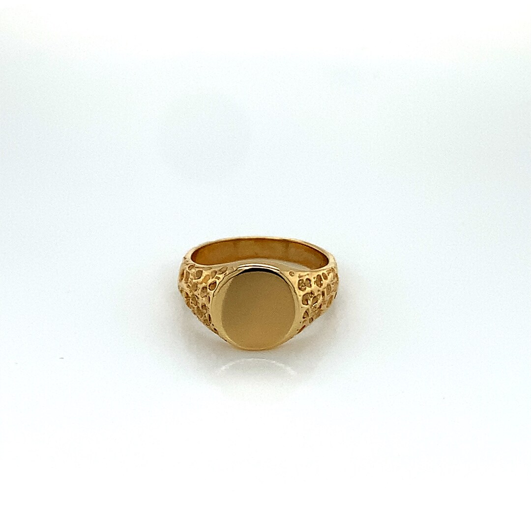 Vintage 14K Yellow Gold Child/baby Signet Ring With Textured Band - Etsy