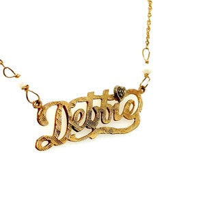 Vintage 14K Yellow Gold "debbie" Script Name Plate Necklace - Etsy