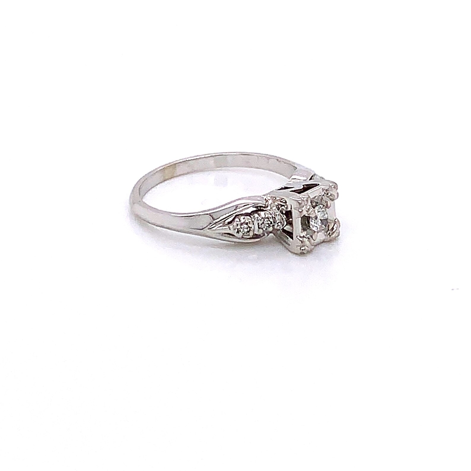 Vintage 1950s Diamond Engagement Ring .08ct - Etsy