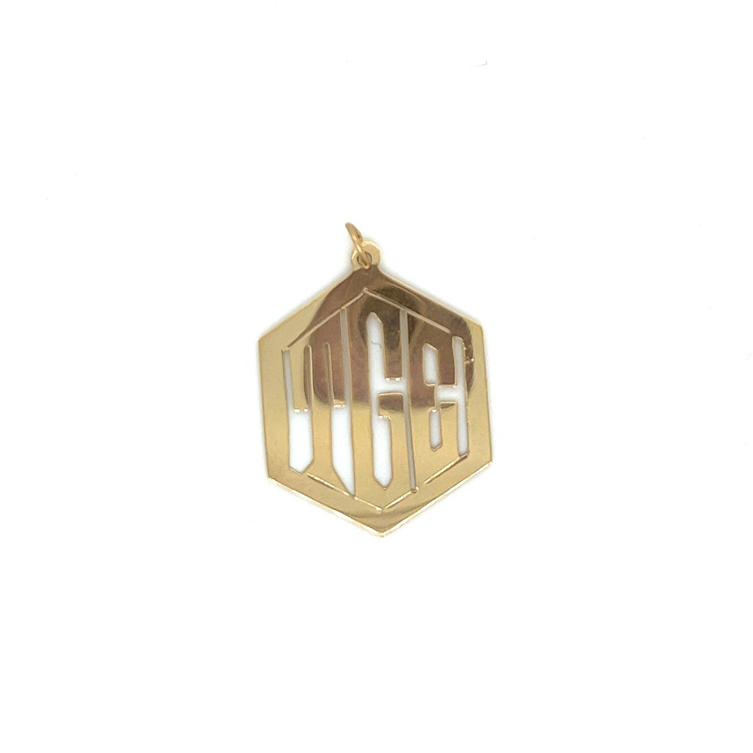 Vintage 14k Yellow Gold "tge" Monogram Charm - Etsy
