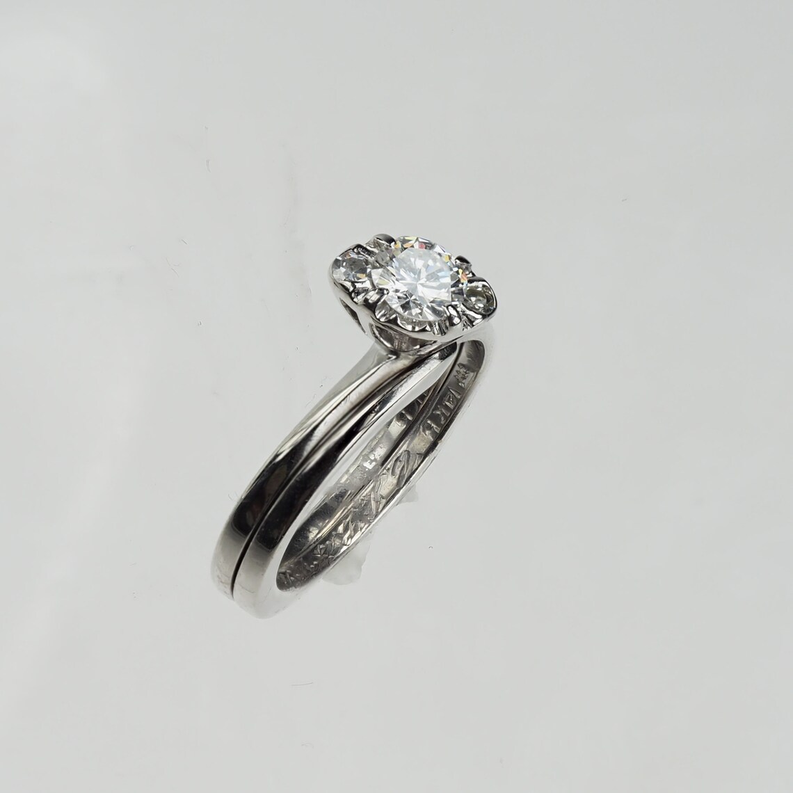 Vintage 1960's Diamond Engagement Ring and Wedding Band - Etsy