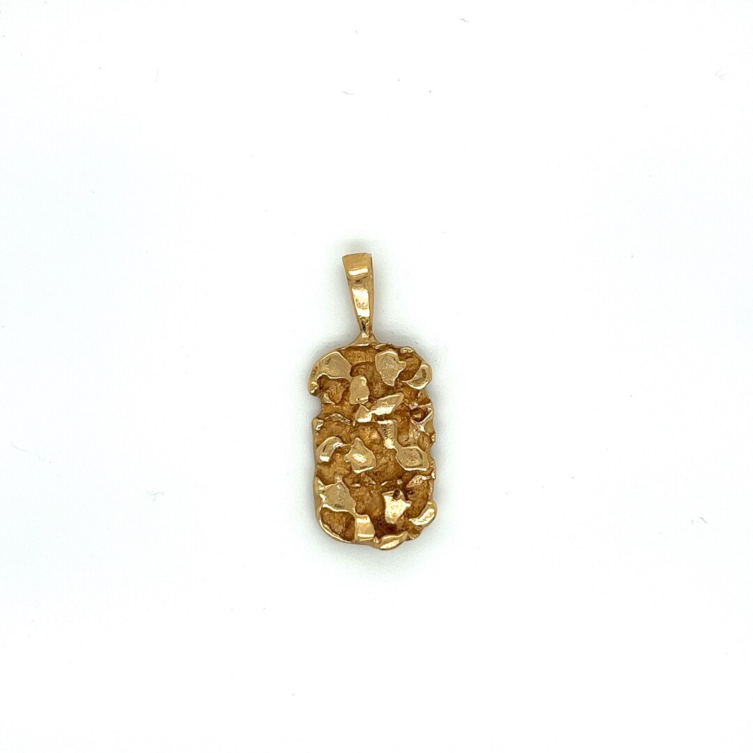 Reserved - Vintage 14k Yellow Gold Nugget Pendant - Etsy