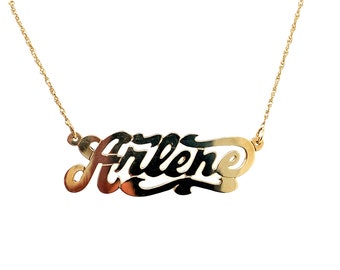 Vintage 14K Yellow Textured Gold "nancy" Script Name Charm Necklace - Etsy