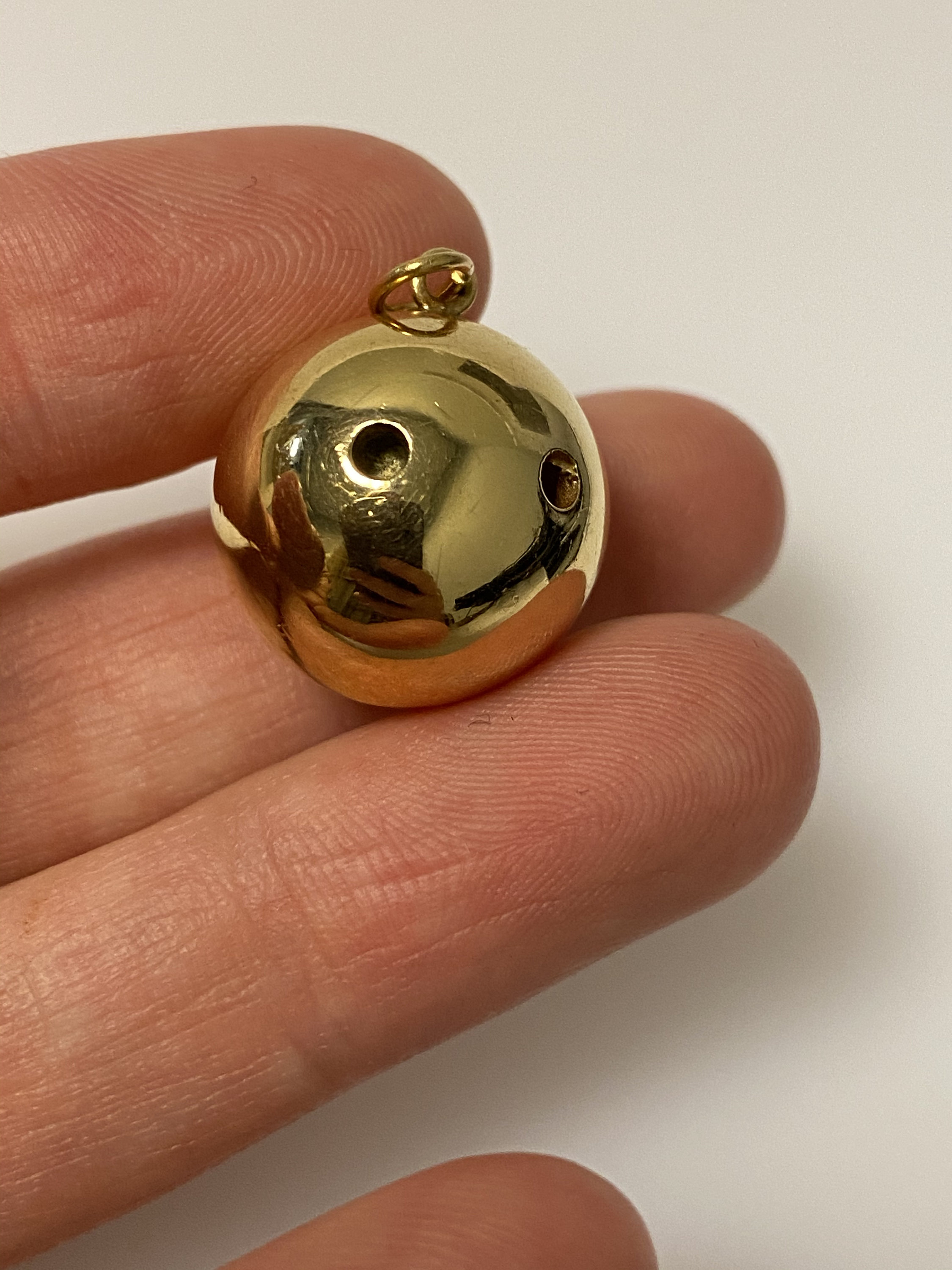 Vintage 14k yellow gold bowling ball charm | Etsy
