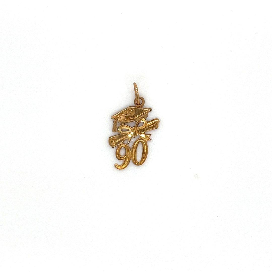 Vintage 14k Yellow Gold 1990 Graduation Charm - Etsy