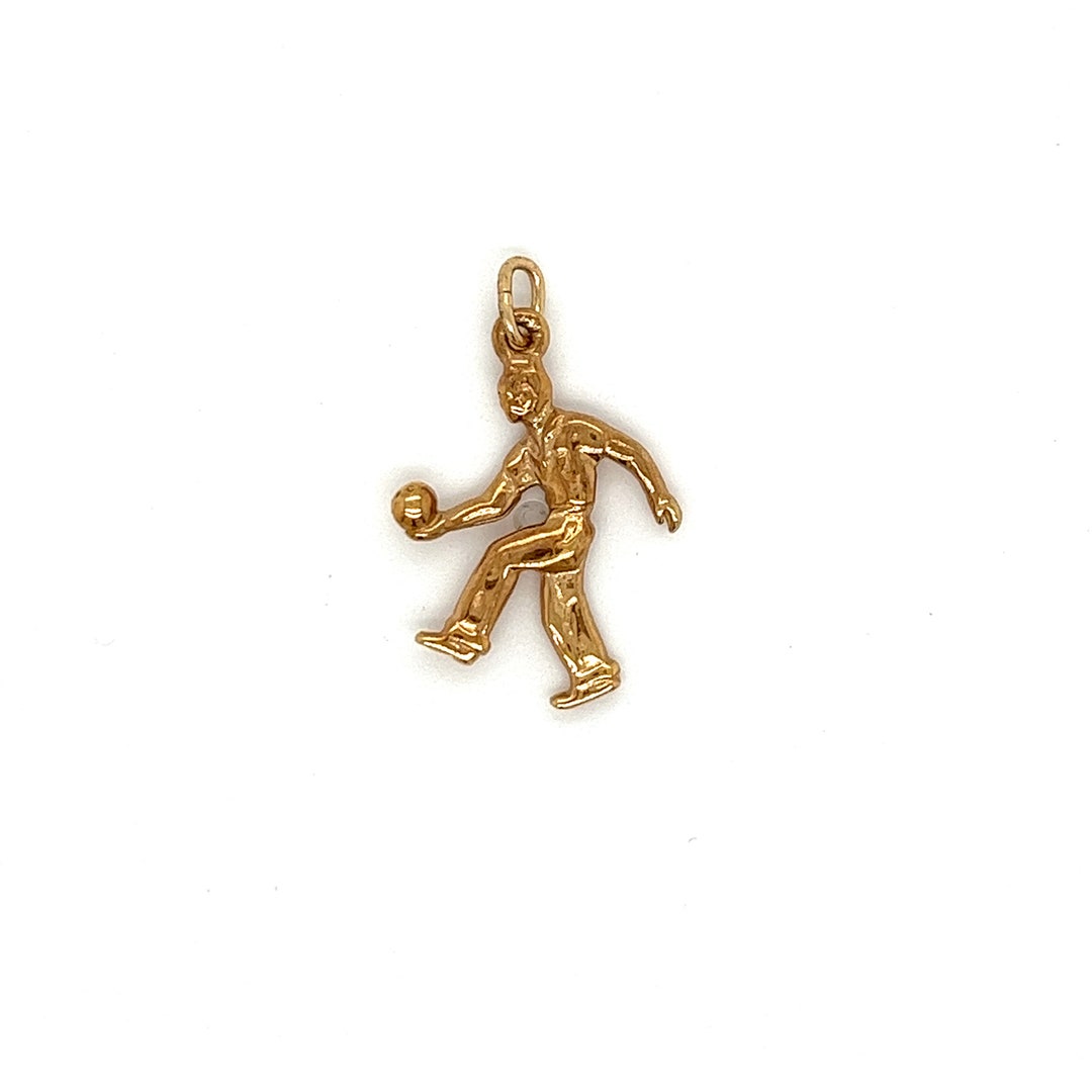 Vintage 14k Yellow Gold Bowling Bowler Charm - Etsy