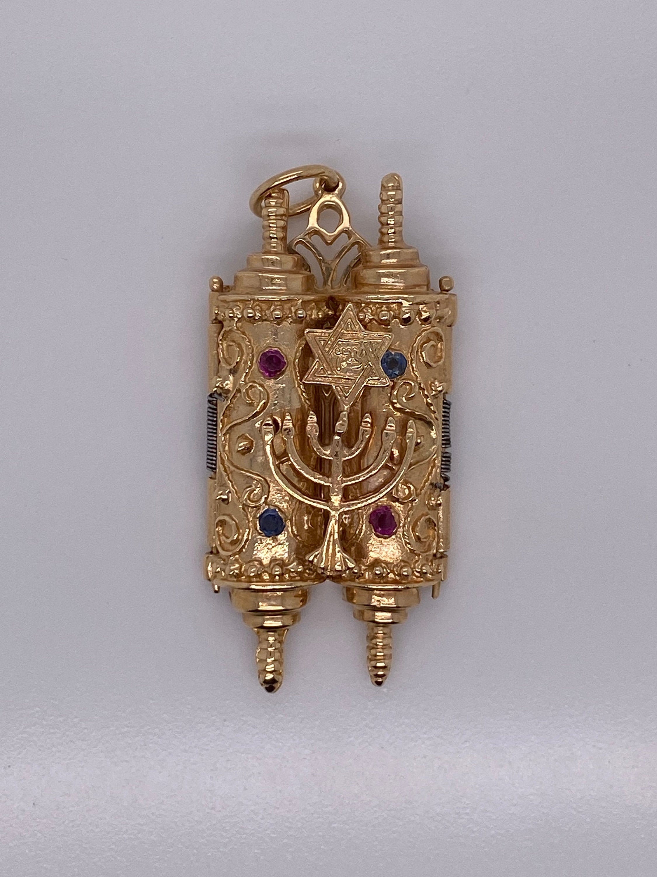 Vintage 14k Yellow Gold Torah Scroll Charm - Etsy