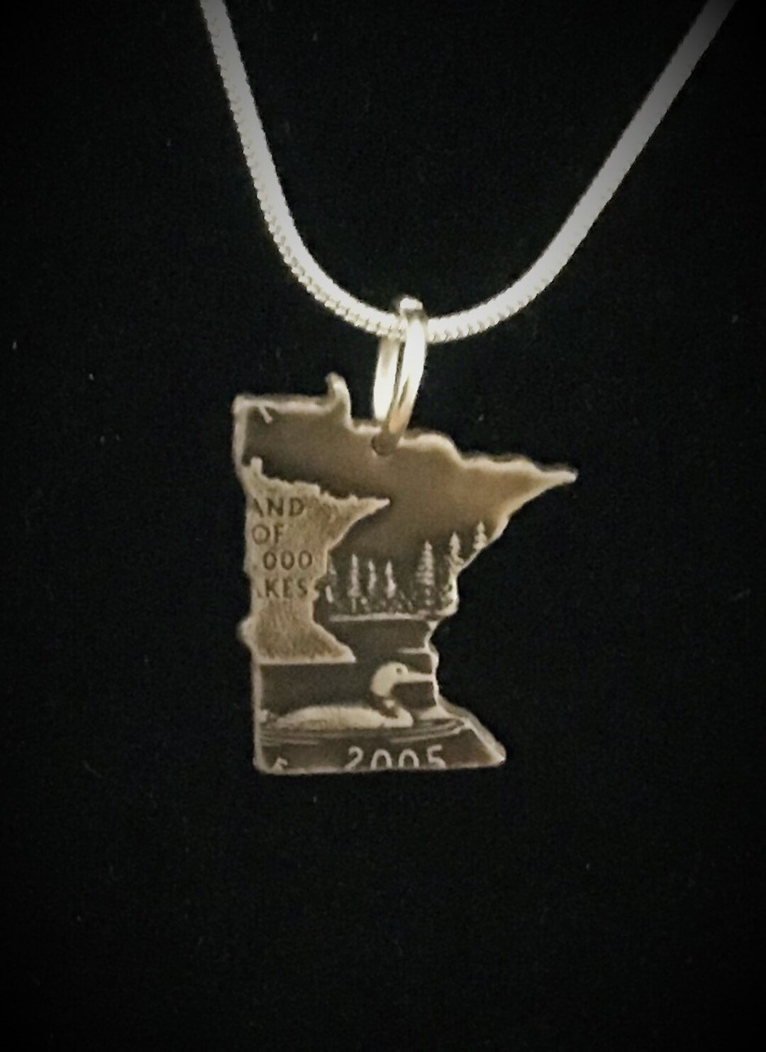 Minnesota Quarter Cut-out State Coin Necklace Hand Cut - Etsy