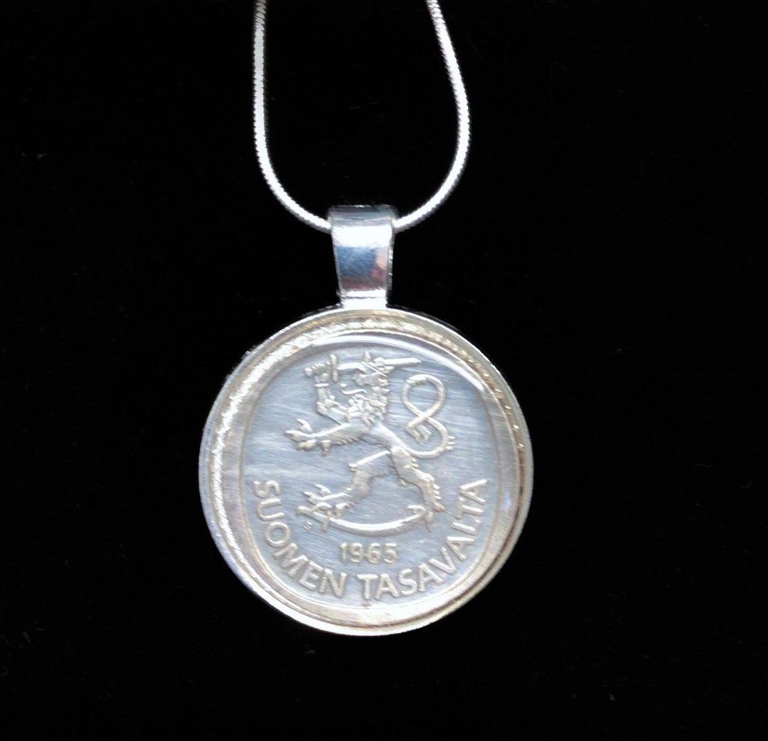 FINLAND Coin Necklace Suomen Tasavalta Suomi Suomen Tree Finnish ...