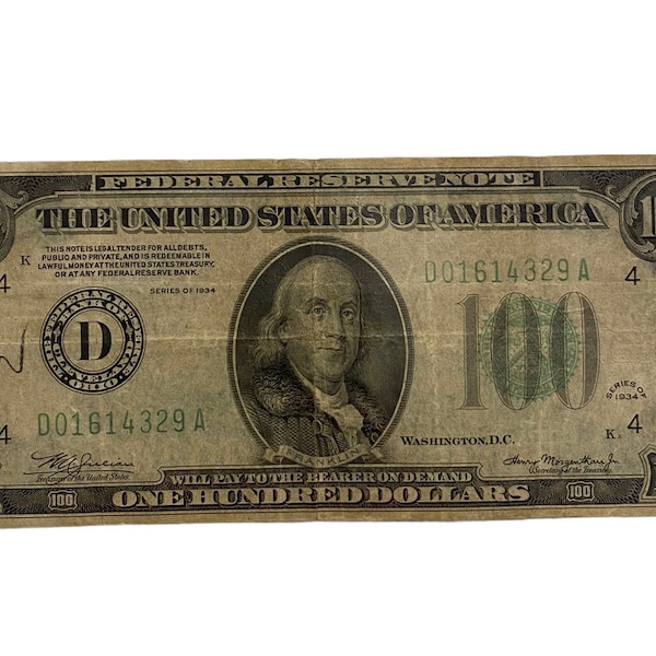 Old 100 Dollar Bill - Etsy