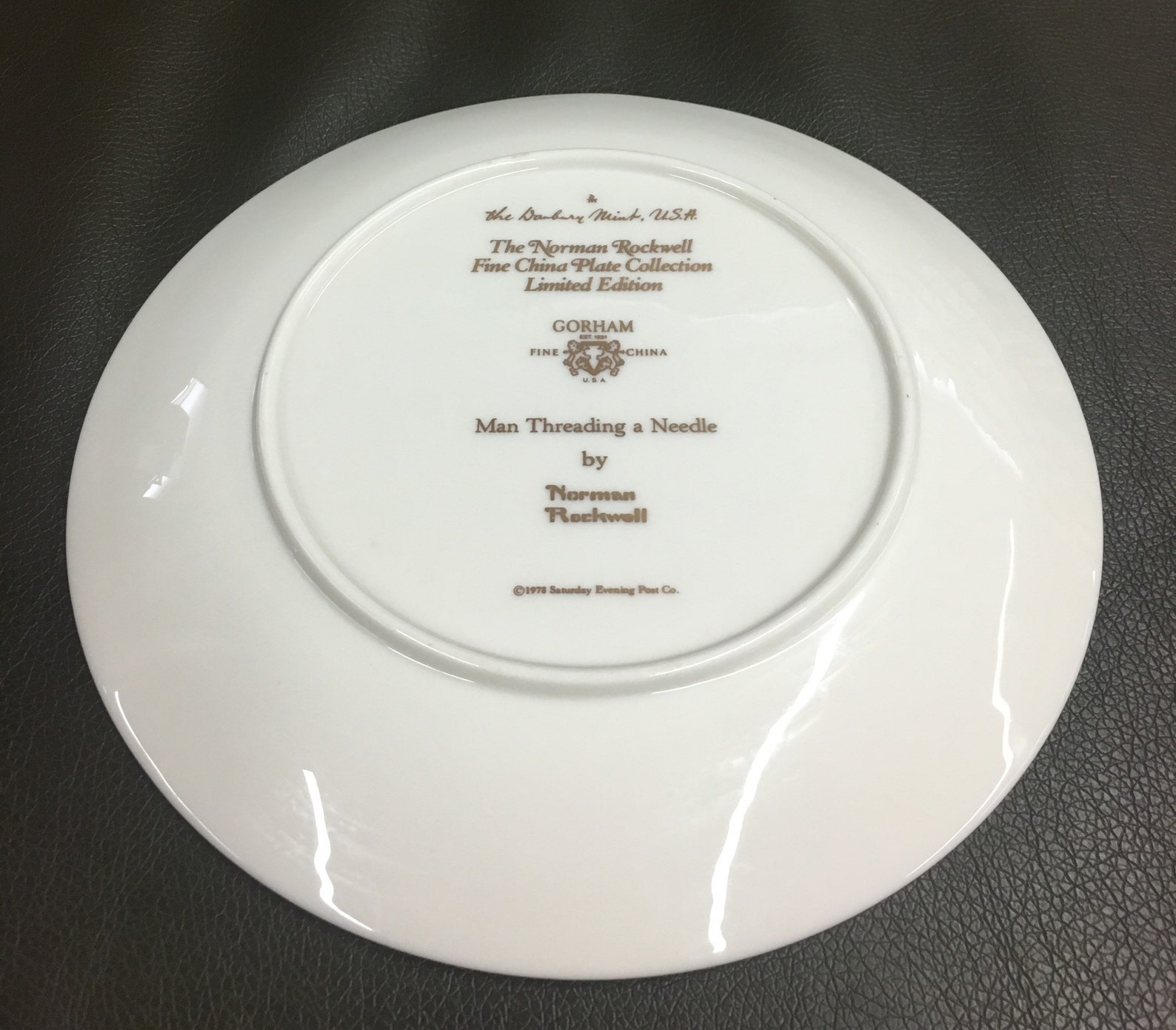 1978 Norman Rockwell "man Threading a Needle" Plate by Gorham; the ...