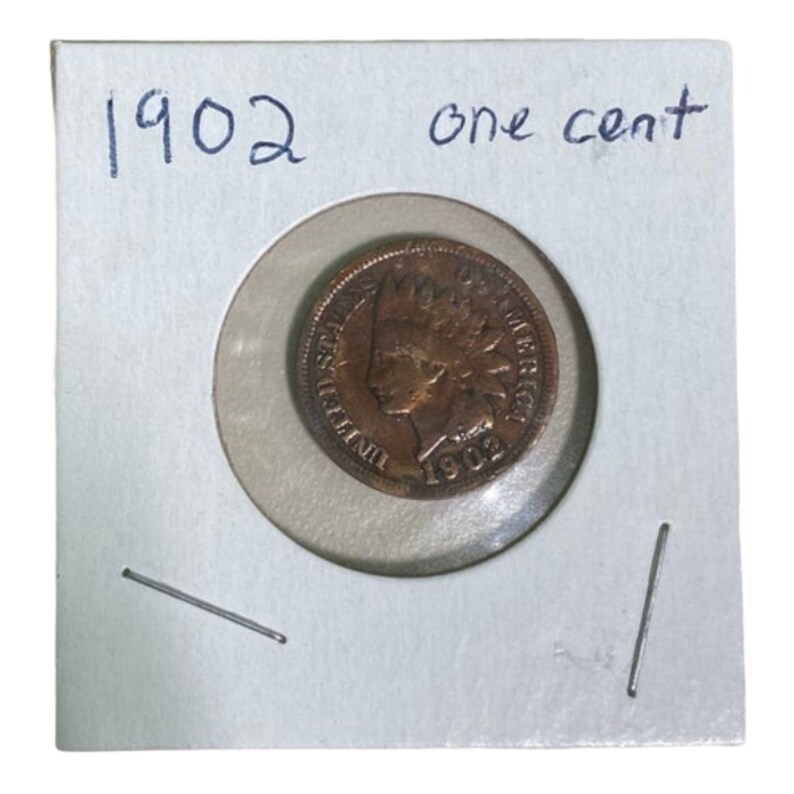 1902 One Cent Indian Head Penny; US Currency; Philadelphia Mint; Rare ...