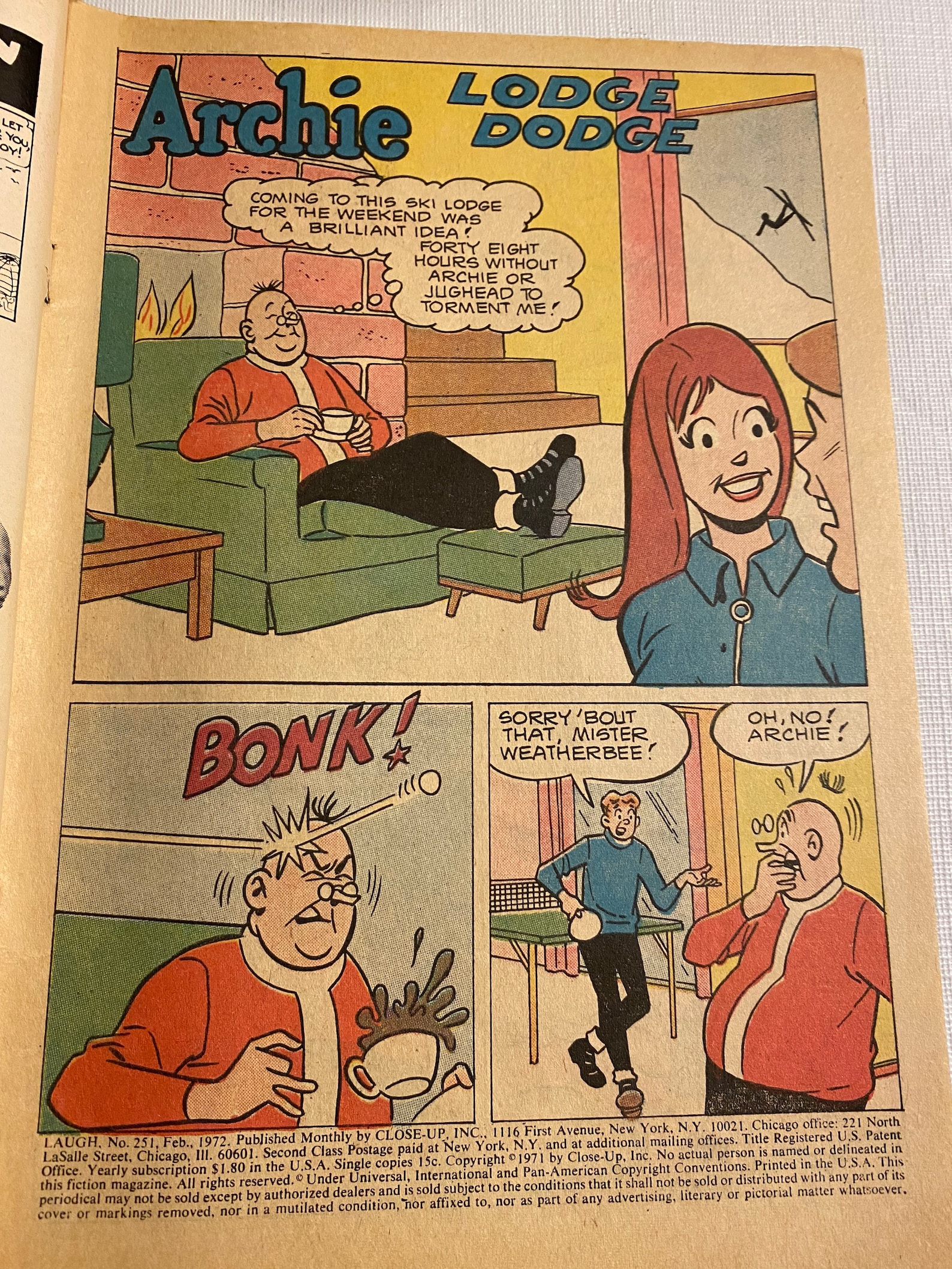 Archie Laugh Comic Book 1972 Archie Series No. 251 Vintage Archie Laugh ...