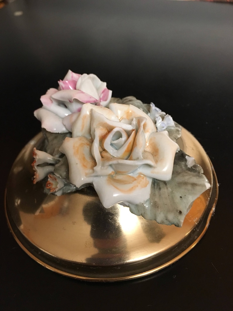 Antique D I Alpen Vanity Musical Powder Box ; Capodimonte; Vintage ...