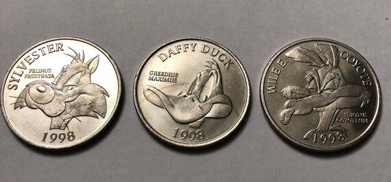 Animation Characters NICKEL 1998 Coins Complete 6 Coin Set Rare Warner ...