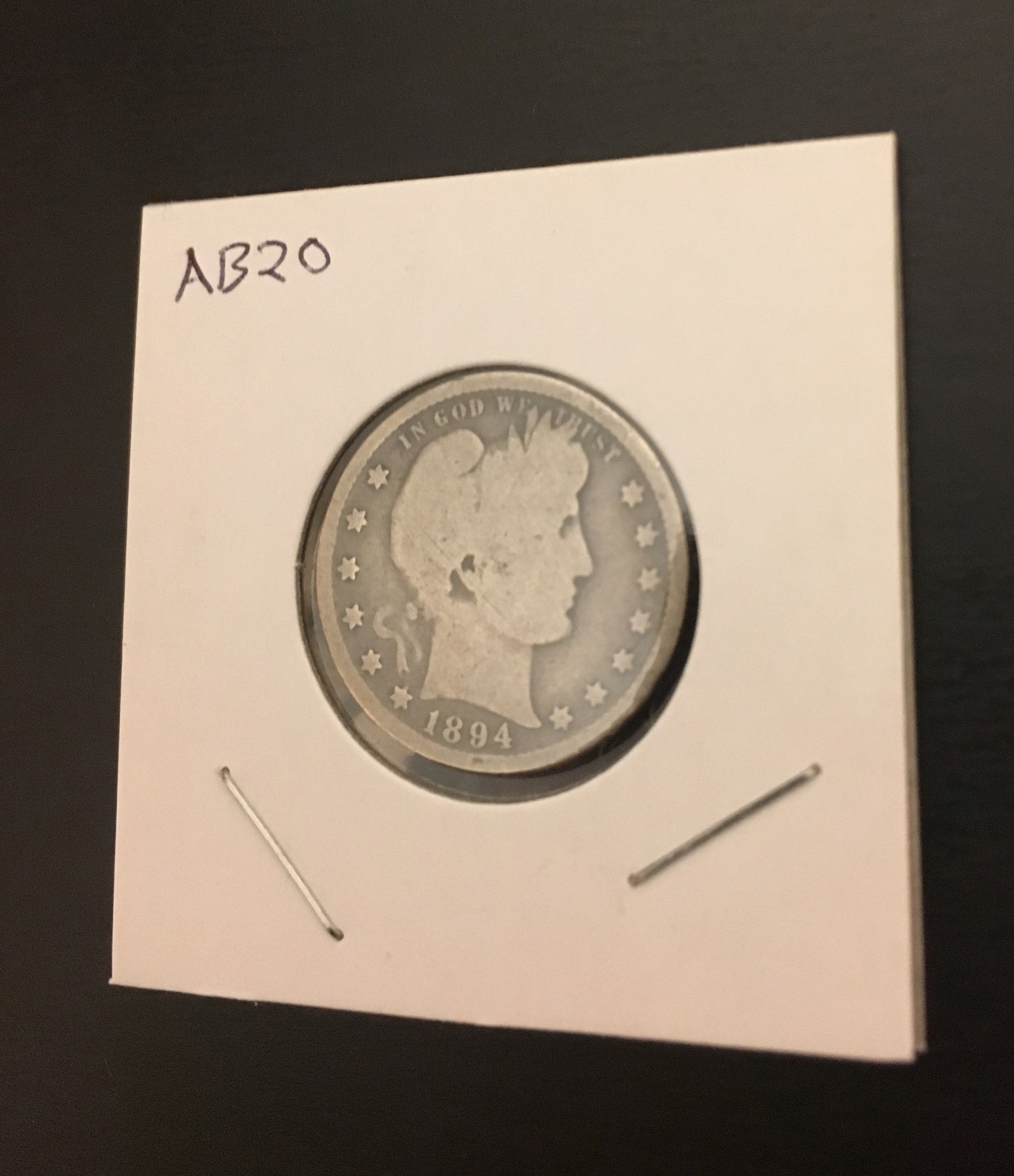 1894 Barber Quarter Dollar Coin 25 Cents Rare - Etsy