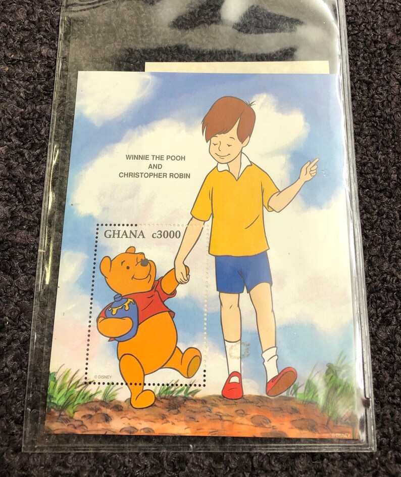 Disney Winnie the Pooh and Christopher Robbin Postage Stamp - Etsy