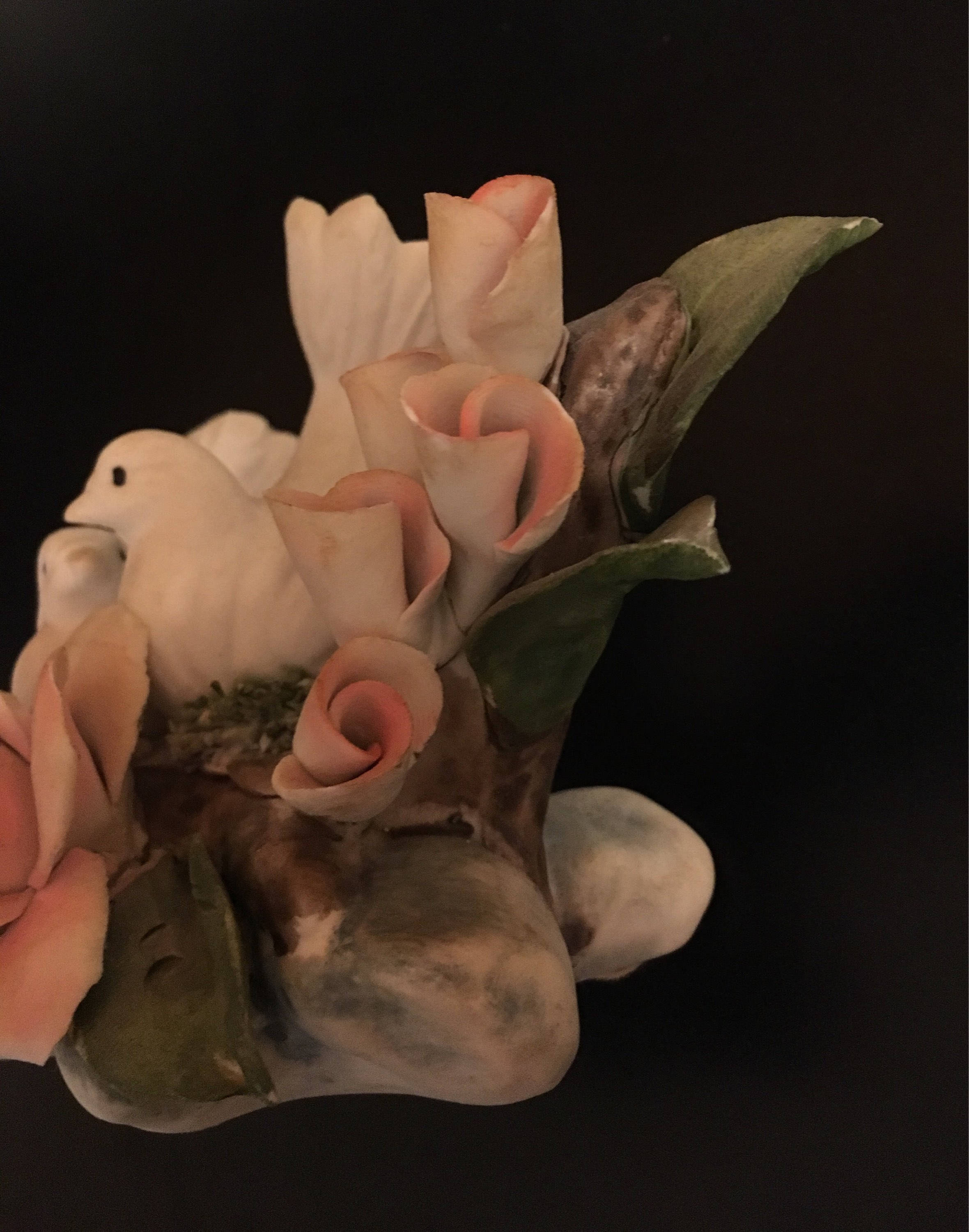 Capodimonte Floral Birds on a Branch Figurine Made in Italy Vintage ...