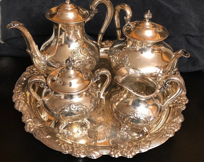 Reed & Barton Silver Regent Hand Chased Tea Set; Reed and Barton Regent ...