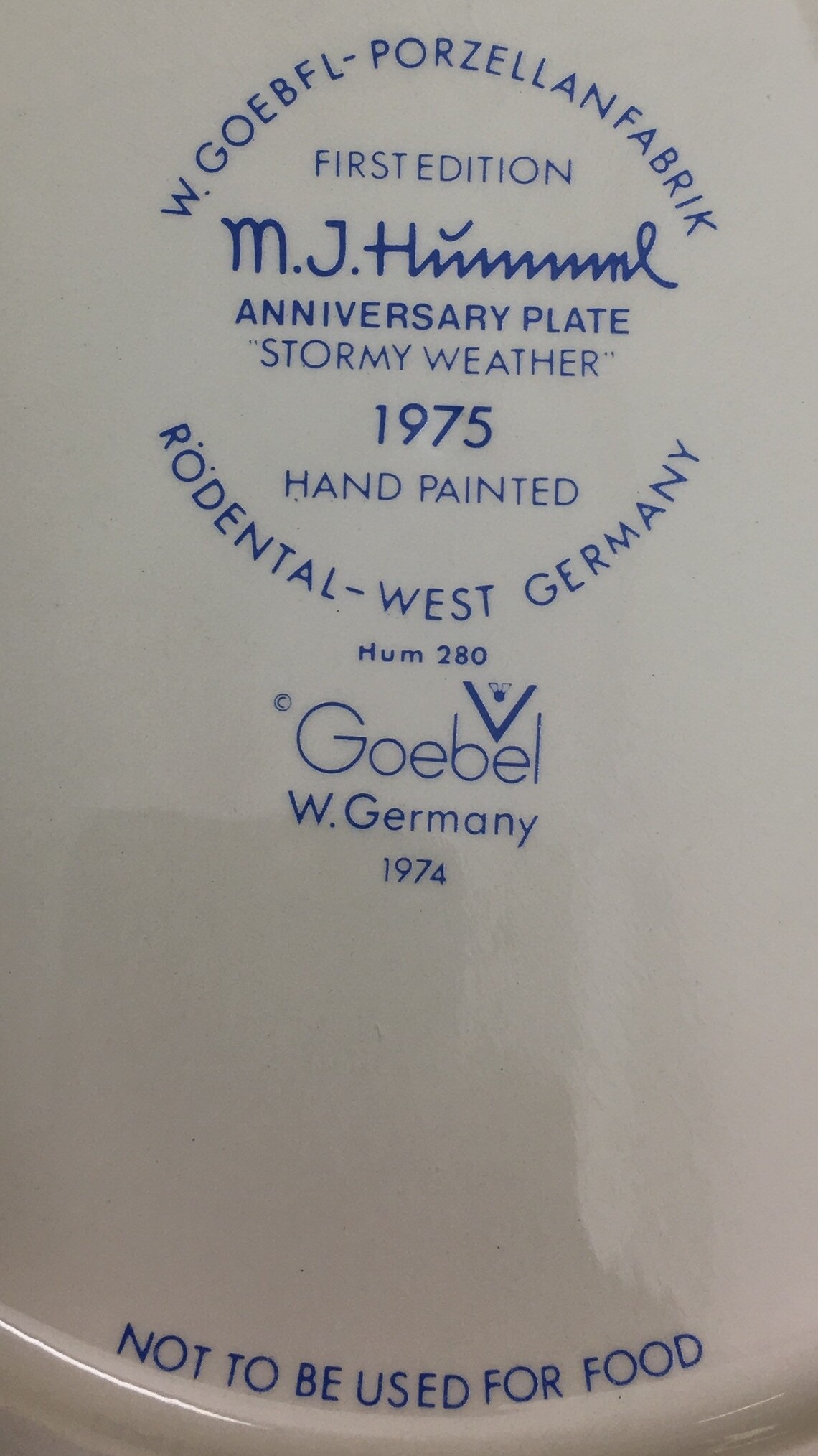1975 W. Goebel First Edition M.J. Hummel Anniversary Plate - Etsy