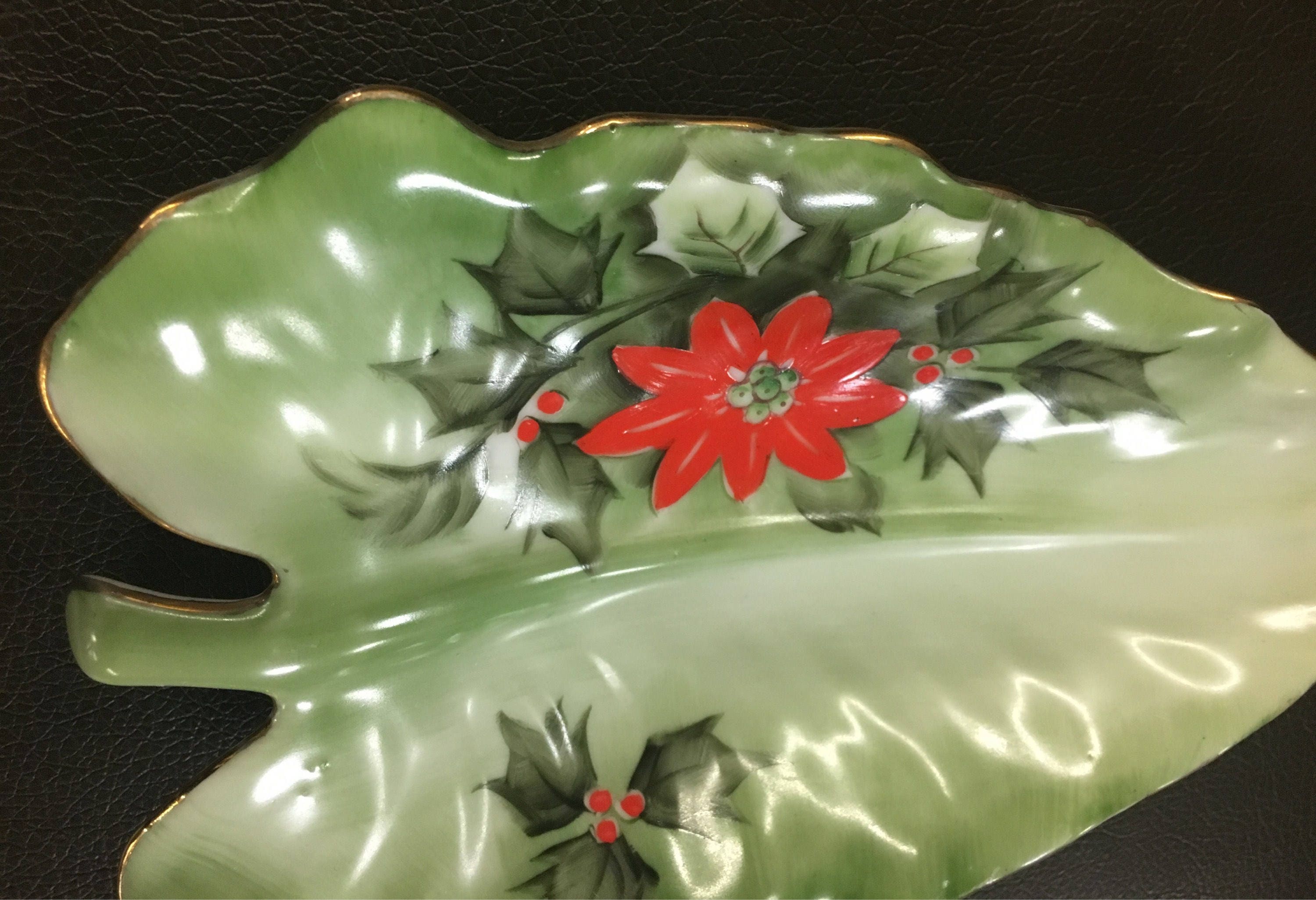 Lefton Limited Edition Hand Painted Leaf Dish 4394 Vintage Lefton ...