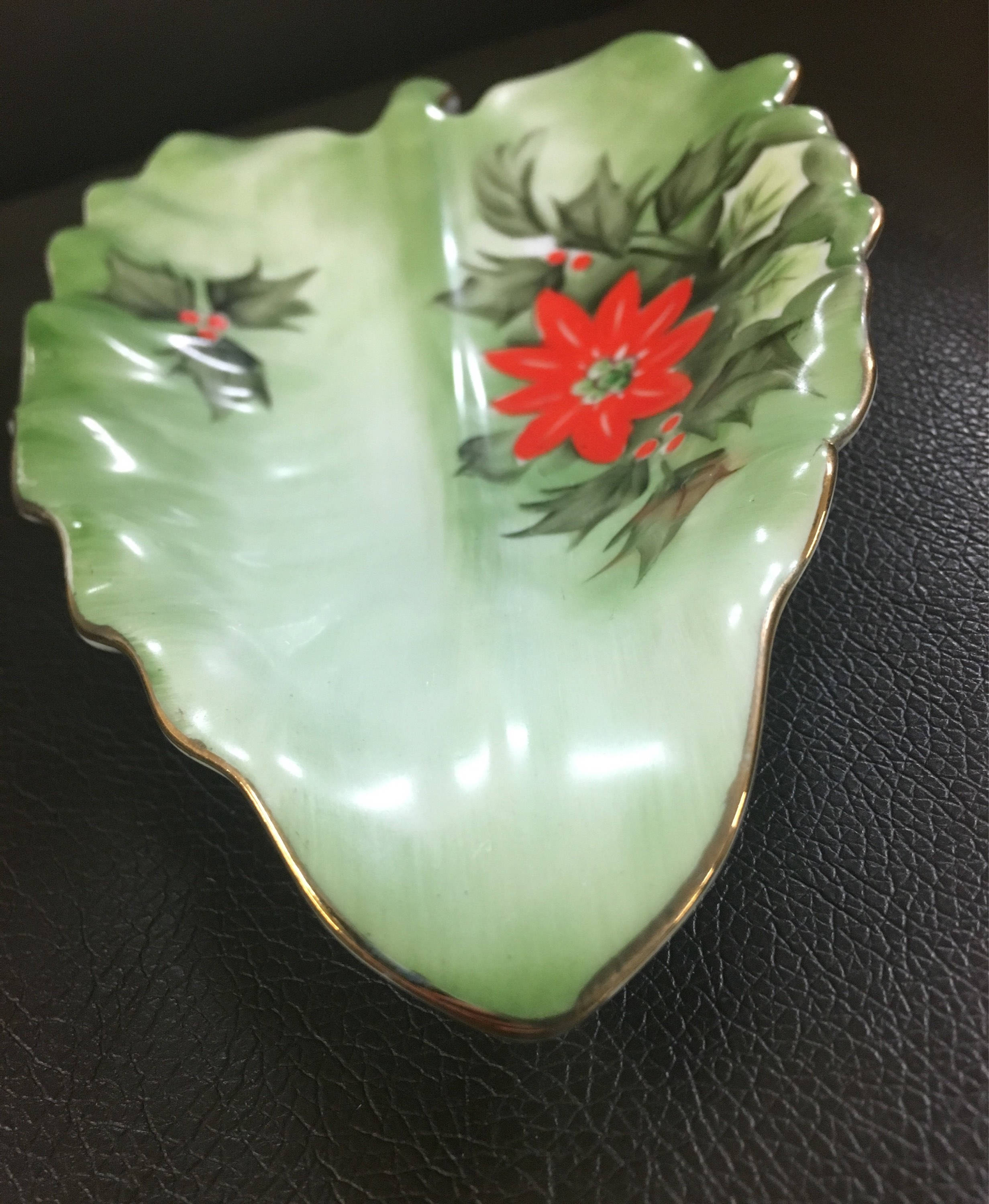 Lefton Limited Edition Hand Painted Leaf Dish 4394 Vintage Lefton ...