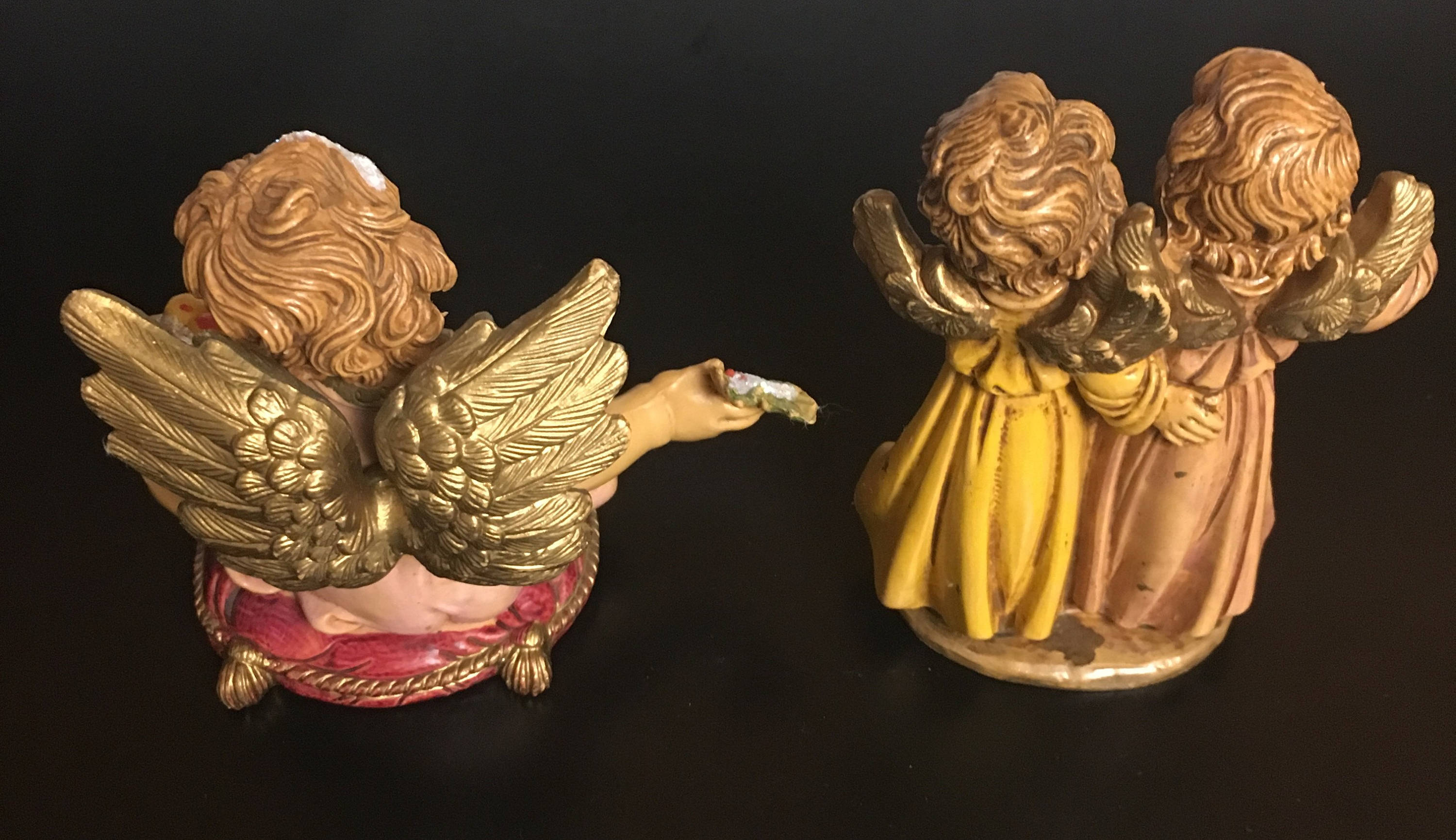 Decorative Italian Angel Figurines ; Vintage Cherub Angels - Set of 2 ...