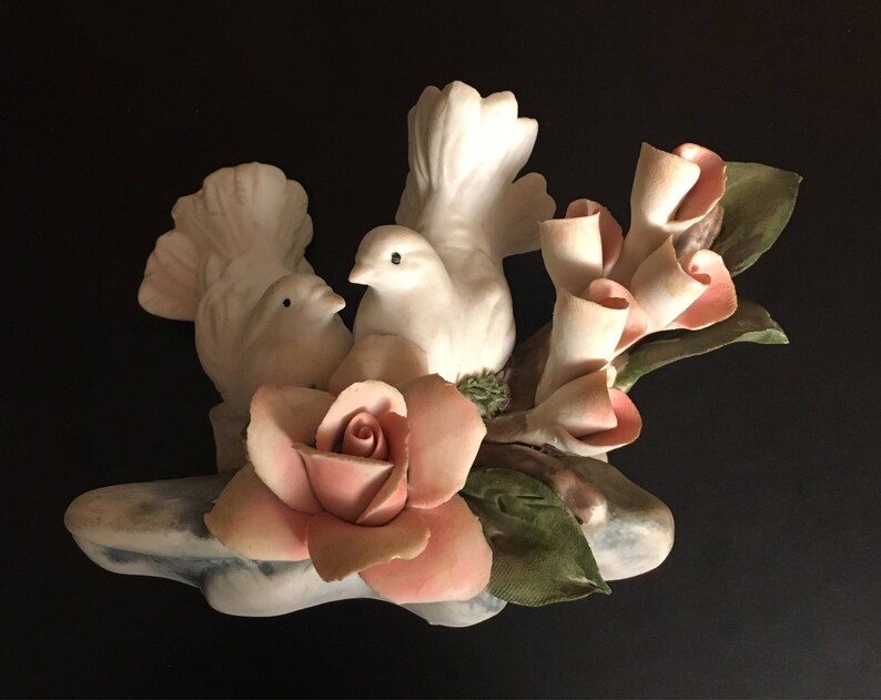 Capodimonte Floral Birds on a Branch Figurine Made in Italy Vintage ...