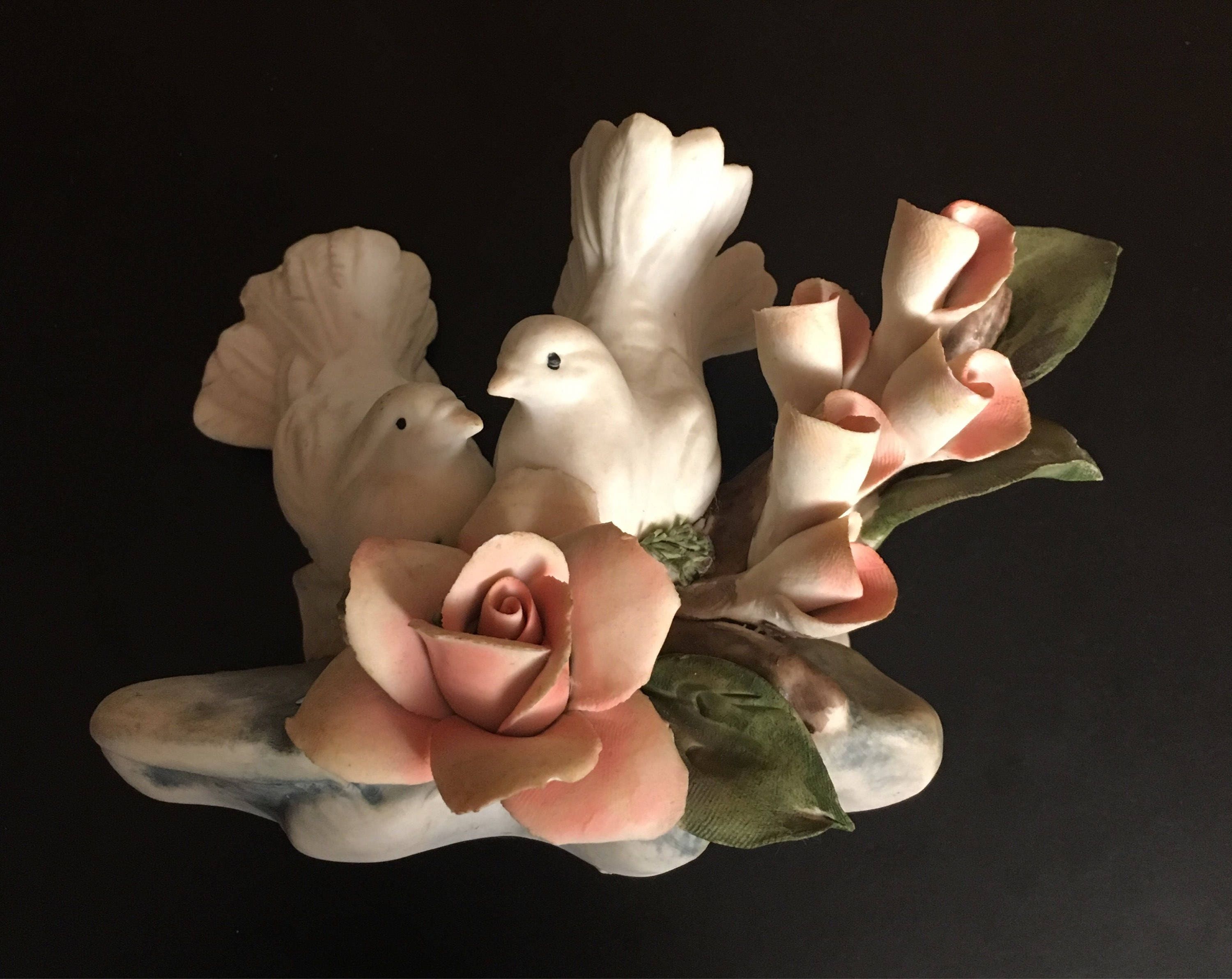Capodimonte Floral Birds on a Branch Figurine Made in Italy Vintage ...