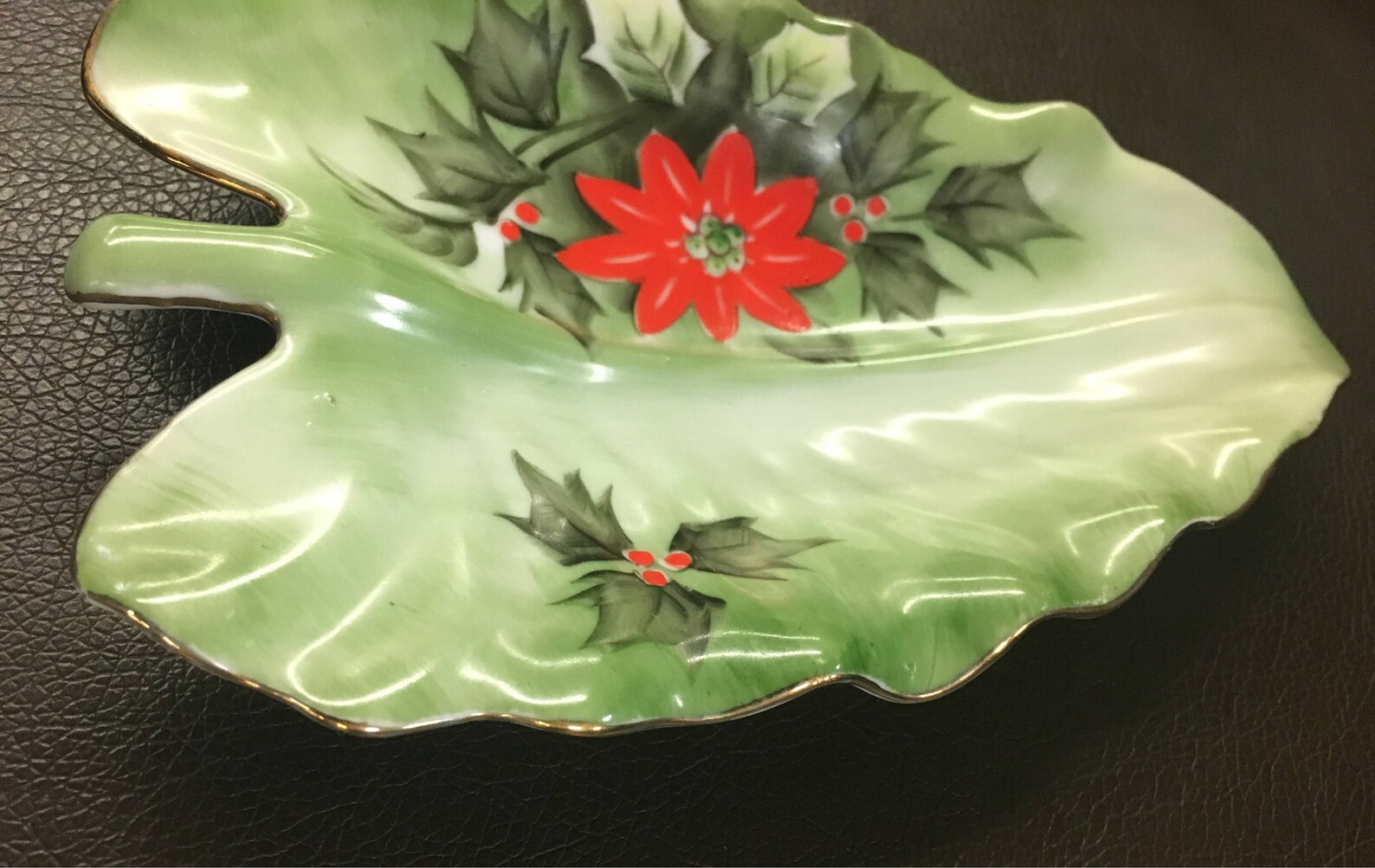 Lefton Limited Edition Hand Painted Leaf Dish 4394 Vintage Lefton ...